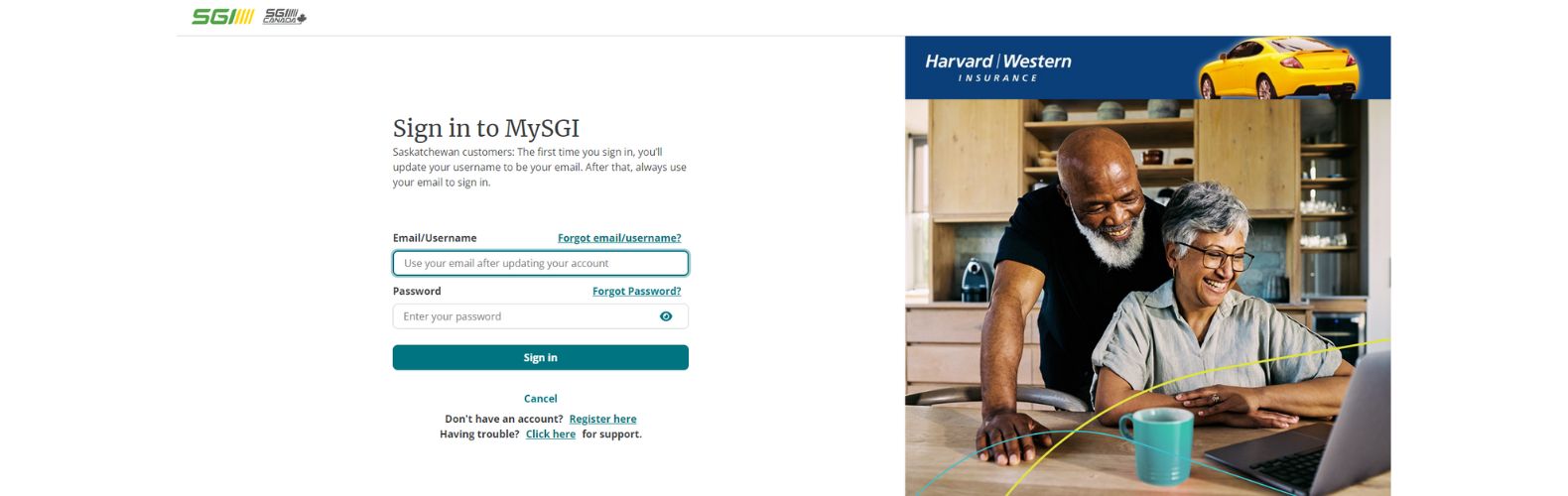 How to Setup a MySGI Online Account | Harvard Western Insurance